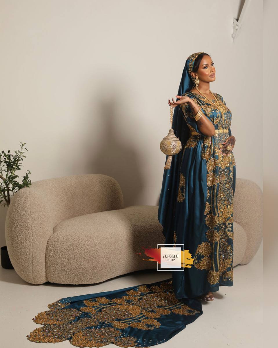 PRE-ORDER Jackpot Jamaad (Dark Teal) - Somali Bridal Dirac – Ilwaad Shop
