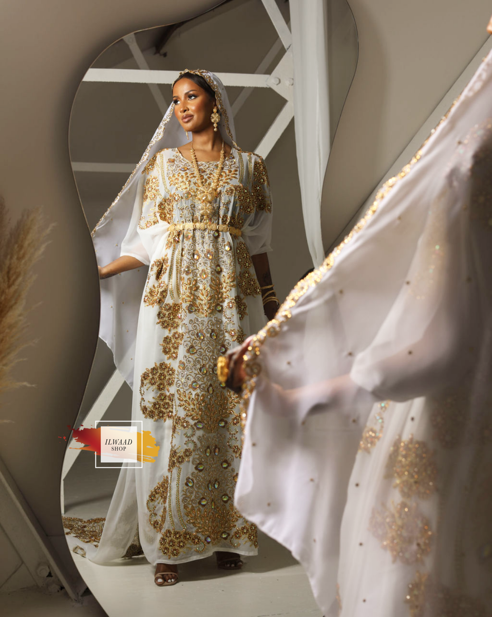 IN STOCK Jackpot Jamaad (White) - Somali Bridal Dirac – Ilwaad Shop