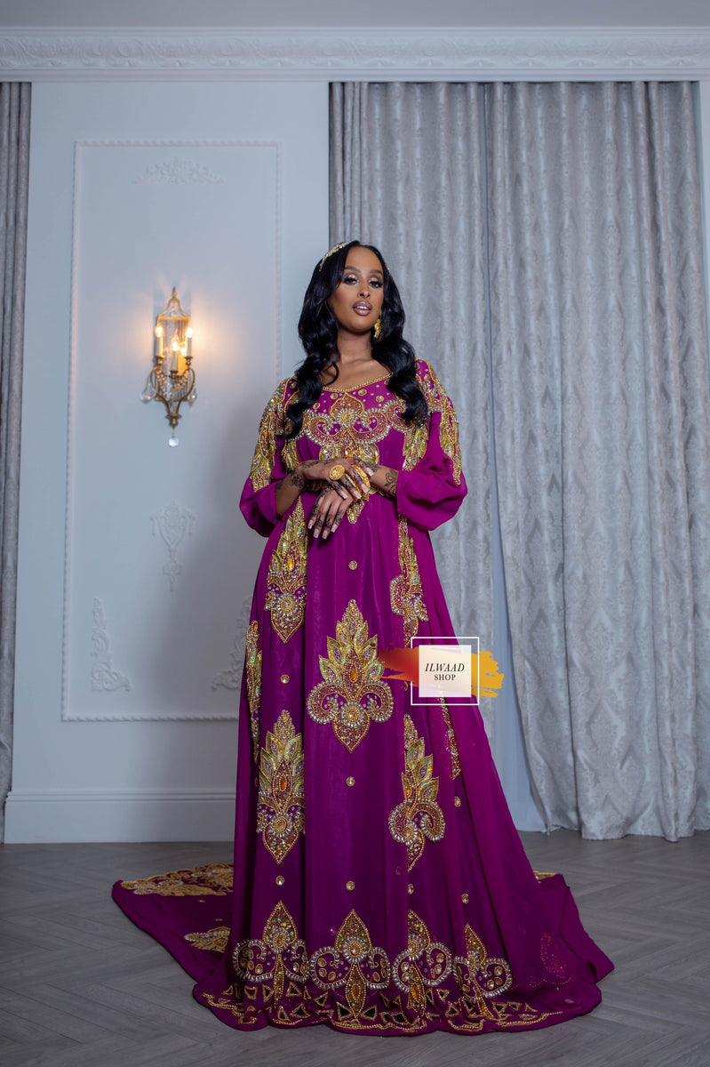 PRE-ORDER Magical Mana (Fuschia Purple) - Somali Bridal Dirac – Ilwaad Shop